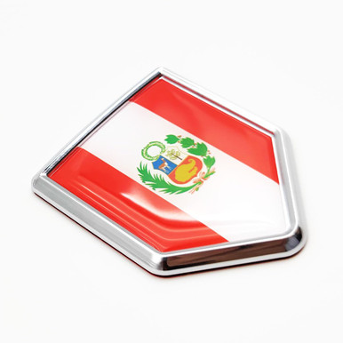 Overdecor Peru Flag Decal Peruvian Sticker Emblem Chrome Shield Flags ...