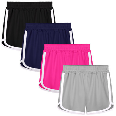 Resinta 4 Packs Girls Running Shorts Quick Dry Kids Athletic Shorts ...