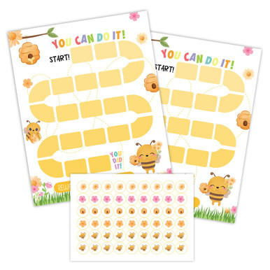 10 Honey Bee Reward Charts with 216 Round Stickers, Positive Behavior ...