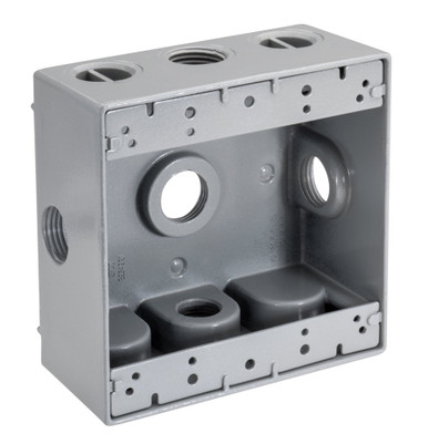 TOPAZ 3/4" Double Gang Weatherproof Boxes 5 Hole | Electrical Box, Gray ...