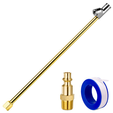 LUMITECO 2-Way Connection 13.8" Extended Air Chuck Set, 1/4 in FNPT ...