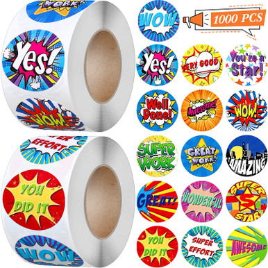 1000 Pieces Classroom Reward Stickers Student Praise Stickers ...