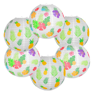 Home Decor 6pcs Hawaiian Paper Lanterns Decorative Hanging Lanterns for ...