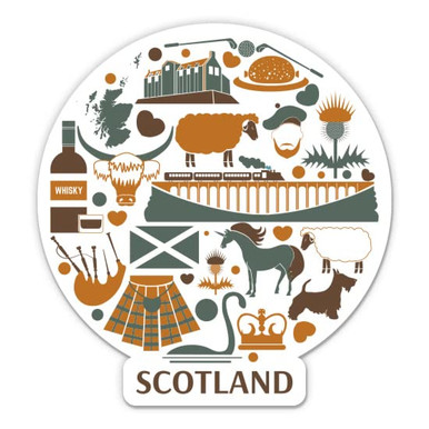 Scotland Scottish Landmarks Travel - 8" Vinyl Sticker - for Car Laptop ...