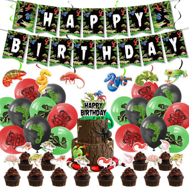 Reptile Birthday Party Decorations, Snake Lizard Birthday Party ...