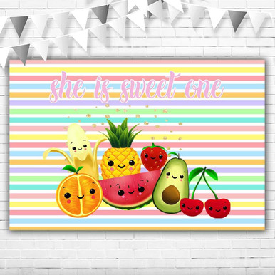 Hey Bear Sensory Fruit 1st Birthday Backdrop 5x3ft Sweet One Fruit ...