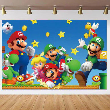 Super Brother Backdrop for Birthday Party Decorations, Mario Background ...
