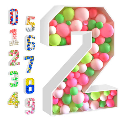 Runwosen 3.2FT Marquee Number, Balloon Frame Number 2, Mosaic Numbers ...