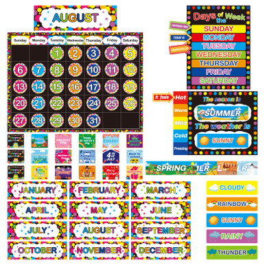 Classroom Calendar Bulletin Board Set, Seasons Days of The Week Chart ...