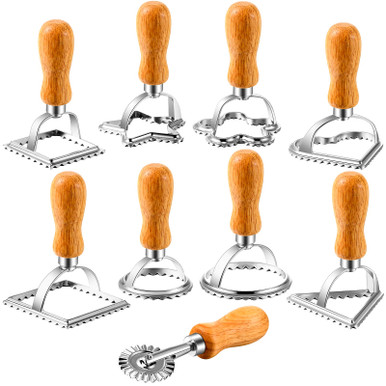 Yaomiao Set of 9 Ravioli Stamp Maker Cutter with Roller Wheel with ...