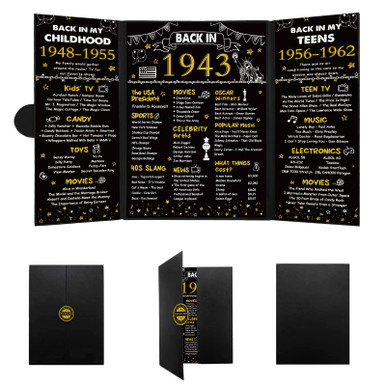 DARUNAXY Black Gold 80th Birthday Anniversary Decorations Back in 1943 ...
