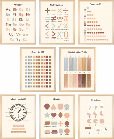 Batuba Design - Set of 8 FRAMLESS 8''x10'' Poster Wal Decor Art ...