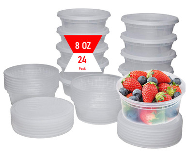 Mr. Miracle Deli Containers with Lids - 24 Pack of 8 oz Clear Airtight ...