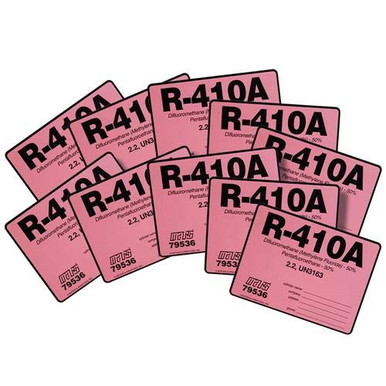 (10) Pack, R-410A / R410A Refrigerant Labels # 79536 Color Coded ...