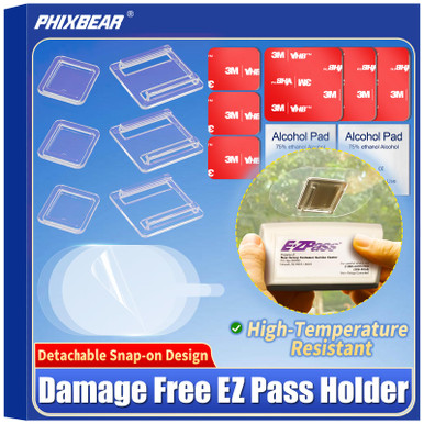EZ Pass Holder for Windshield, EZ Pass Adhesive Strips Made of 3M VHB ...