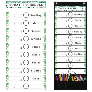 Daily Schedule Pocket Chart, Reusable Classroom Schedule Pocket Chart ...