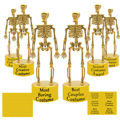 Spooky Halloween Party Favors, 6 Packs Plastic Skeleton Trophy Awards ...