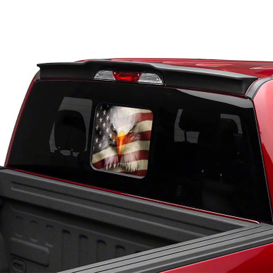 Trucks Sliding Rear Windows Decals Bald Eagle American Flag Rear Window ...