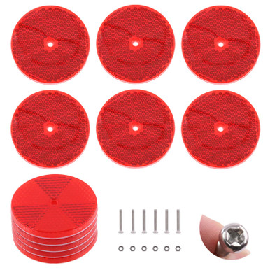 Rustark 12Pcs Red Front Reflector Round Reflector with 24Pcs 304 ...