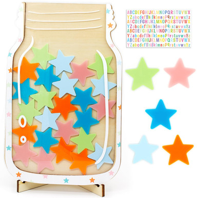 Personalized Stars Reward Jar for Kids, DIY, with Colorful Letter ...
