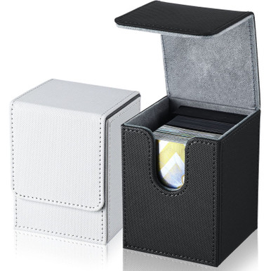 Weewooday 2 Boxes Leather Deck Card Boxes Large Size Fit 100 Plus ...