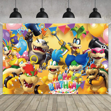 Bowser Birthday Party Decoration, 5 x 3 FT Bowser Party Banner Backdrop ...