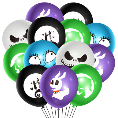 Cynosener 50PCS Halloween Nightmare Party Jack Skellington Balloons ...