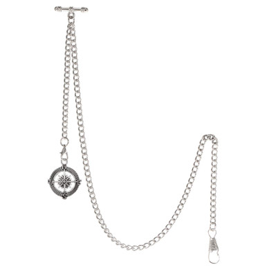 TREEWETO Men's Albert Chain Pocket Watch Curb Link Key Chain 2 Hooks ...