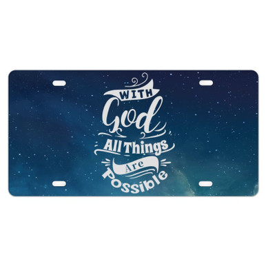 License Plate Frame Covers with God All Things are Possible Car License ...