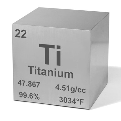 High-Precision 1" Titanium Density Cube - 99.6% Pure Element for ...