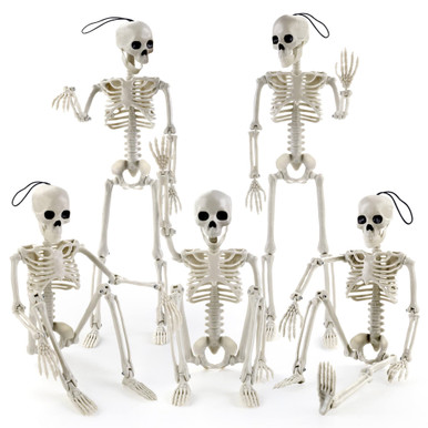 TECKMICO 5-Pack Skeleton Halloween Decorations,16" Full Body Posable ...