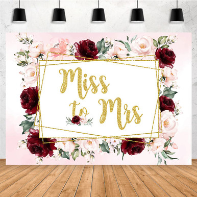 Aperturee 7x5ft Miss to Mrs Backdrop for Bridal Shower Burgundy Red and ...