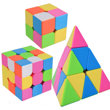 Magic Cube Set, Educational Speed Cubes 3 Pack of 2x2x2 3x3x3 Pyramid ...