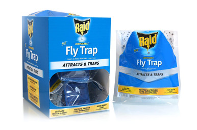 Raid Fly Trap (6-Pack), Outdoor Fly Trap, Disposable Fly Trap Bag ...