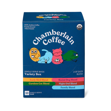 Chamberlain Coffee Variety Box Single Serve Bags, Includes All 5 Blends ...