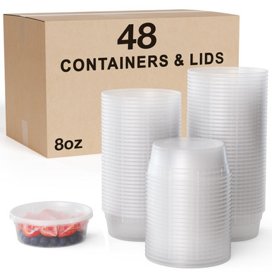 Disposable 8 oz Plastic Containers With Lids - 48 Of Each Containers ...