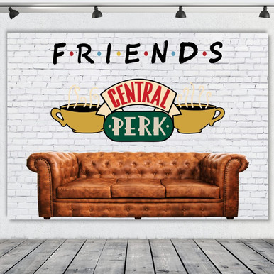 Loccor 7x5ft Fabric Friends Backdrop Retro White Brick Wall Central ...