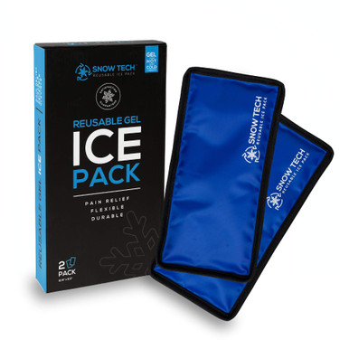 SnowTech Ice Packs for Injuries Reusable Gel (2 Pack w/ Strap 10.5"x5.5 ...
