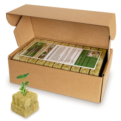 Jowlawn 1" Rockwool Cubes for Hydroponics - 4 Sheets Rockwool Grow ...