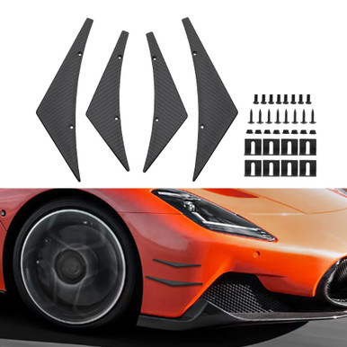TOMALL Car Spoiler Canards Kit Black Universal Car Front Bumper Lip ...