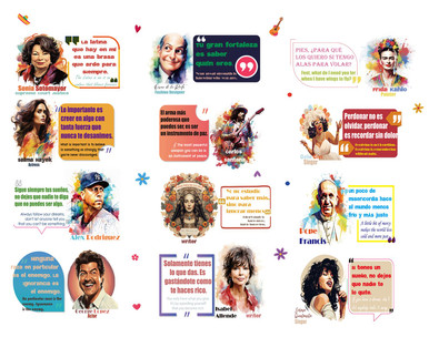 Spanish English Bulletin Board Decor | 29 Pieces Inspirational Hispanic ...