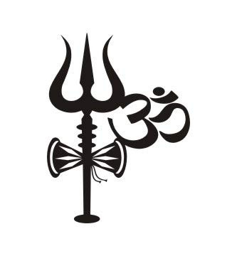 Swaroop Graphic Point Lord Shiva Trishul Silhouette Black Vinyl Sticker ...