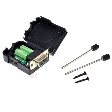 1PCS DB9 9PIN Female Plug Serial Port Connector Terminal Adapter with ...