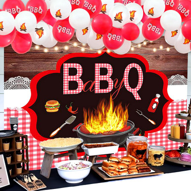 BBQ Party Backdrop BBQ Party Supplies BBQ Baby Shower Decoration BBQ I ...