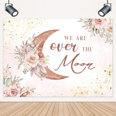 LIGHTINHOME We are Over The Moon Backdrop 7Wx5H Feet Burgundy Pink ...