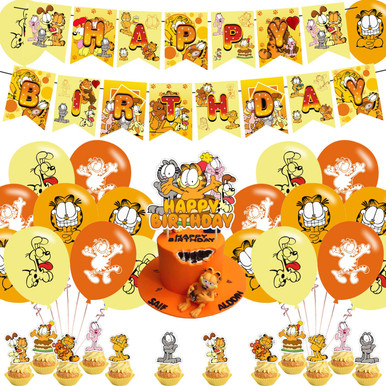 Garfield Birthday Party Decorations,Cartoon Cat Party Supplies for Kids ...