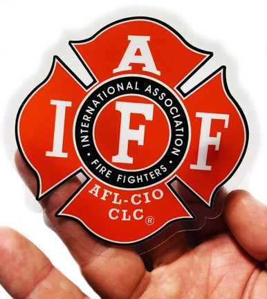 The 4" IAFF Authentic Union (Transparent) Die-Cut Red 3m Vinyl ...
