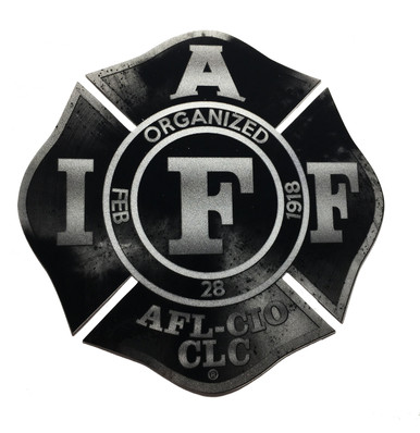 The 4" REFLECTIVE Black STEEL IAFF Union 3m Vinyl Firefighter American ...