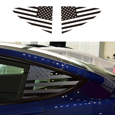 HHLOU for Tesla Model 3 Quarter Window American Flag Decal Compatible ...