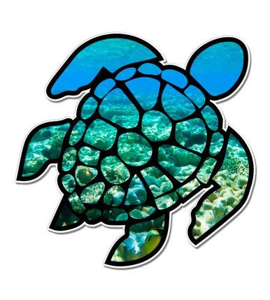 GT Graphics Sea Turtle Underwater Coral Reef - 12" Vinyl Sticker ...